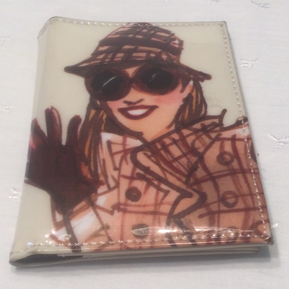 Izak | Bags | Izak Wallet Vinyl Lady In Plaid Hat Matching Coat God ...